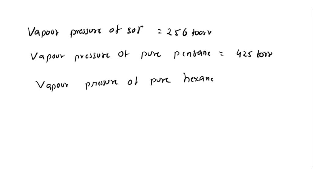 SOLVED: A solution contains a mixture of pentane and hexane at room temperature. The solution ...