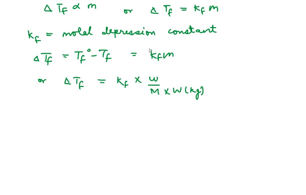 SOLVED: The molal freezing point depression constant - Kf can also be ...