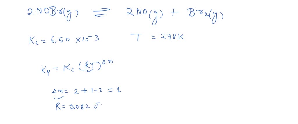 SOLVED: The equilibrium constant, Kc, for the following reaction is 6.50x10^-3 at 298 K ...