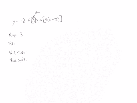 Given the equation y5 sin 4x600 2 find the value of...