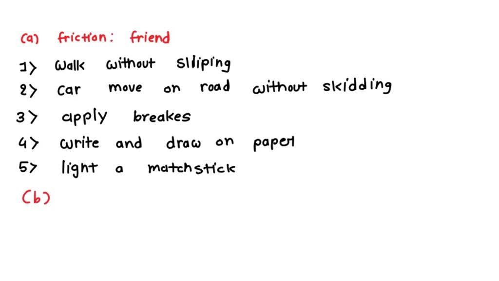 SOLVED: Give a short essay on FRICTION: FRIEND AND FOE
