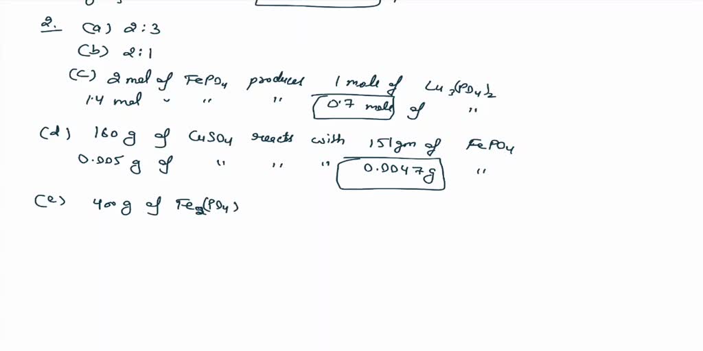 SOLVED: Stoichiometry Problems 1) Solve the following questions for the ...
