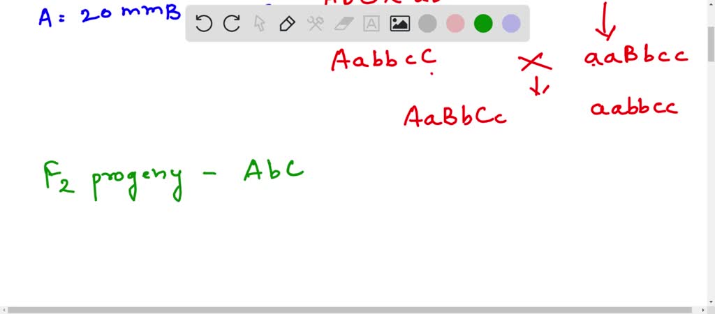 SOLVED: 4. A genetic map for the A, B and C genes is shown below. Use ...