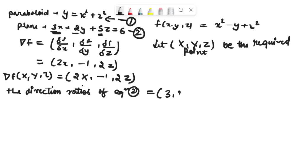 SOLVED: At what point on the paraboloid Y = x2 + 22 is the tangent ...
