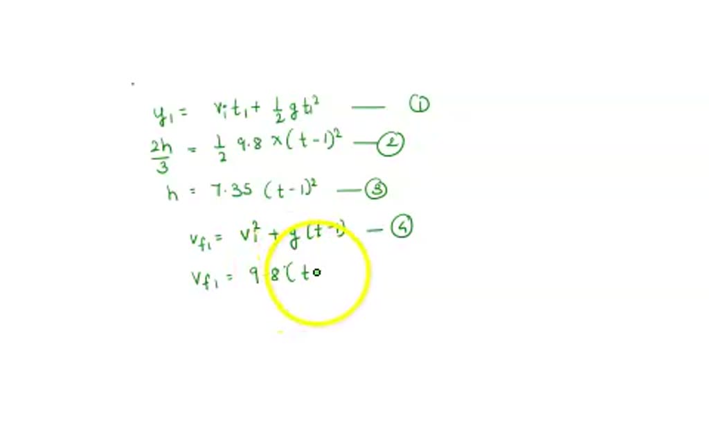SOLVED: 1. An object is dropped from a roof of a building of height h ...