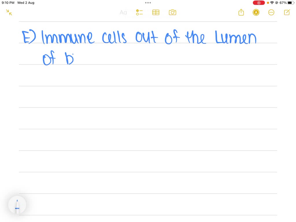 SOLVED: The movement of immune cells out of the lumen of blood vessels ...