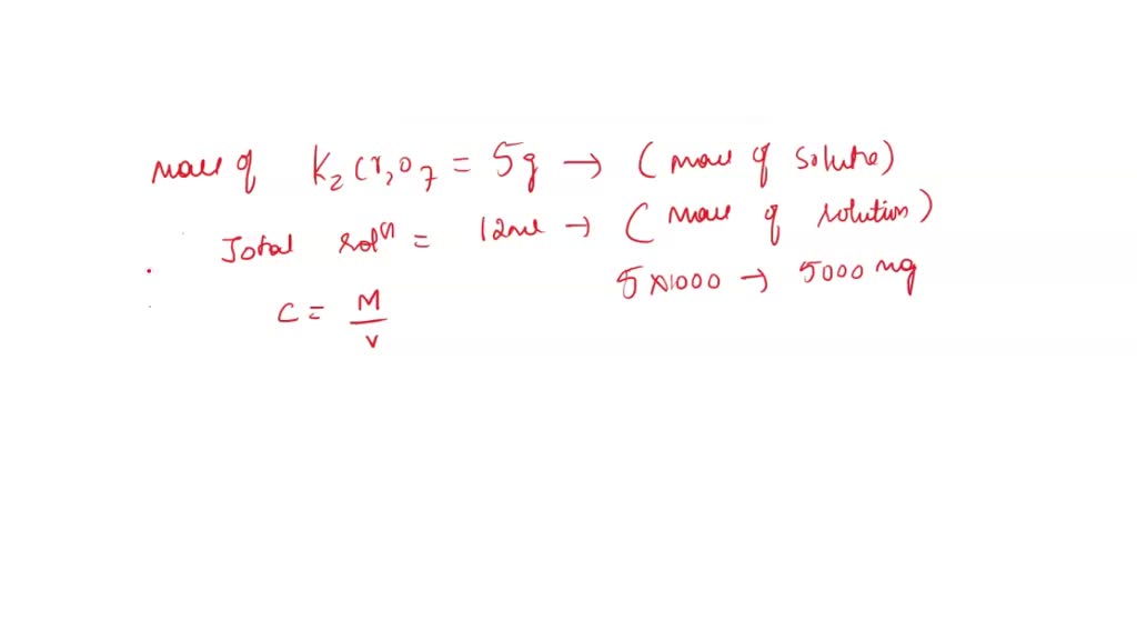 SOLVED: A solution was prepared by dissolving 5 g of potassium ...