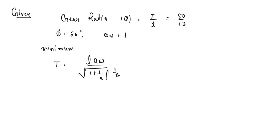 SOLVED: Two involute spur gears have a module of 1 mm and a 20Â ...