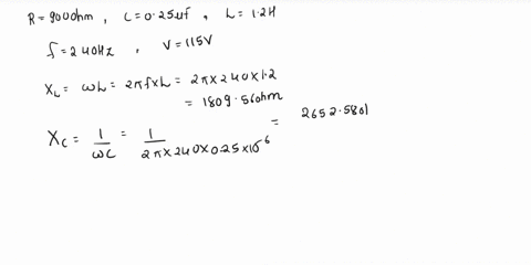 a resistor r 900 102 a capacitor c 0250 f and an inductor l 170 h are connected in series across ...