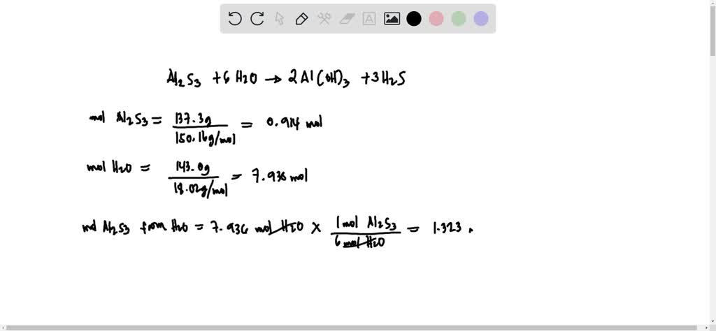 SOLVED: Calculate the maximum numbers of moles and grams of H2S that can form when 137.3 g of ...