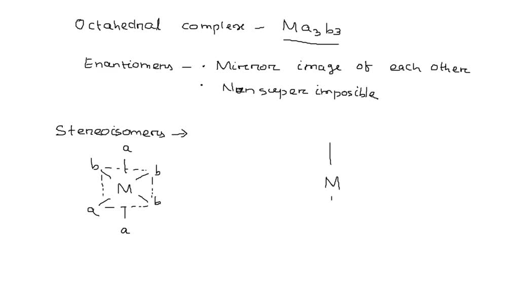 SOLVED: Sketch all of the stereoisomers for hypothetical octahedral ...