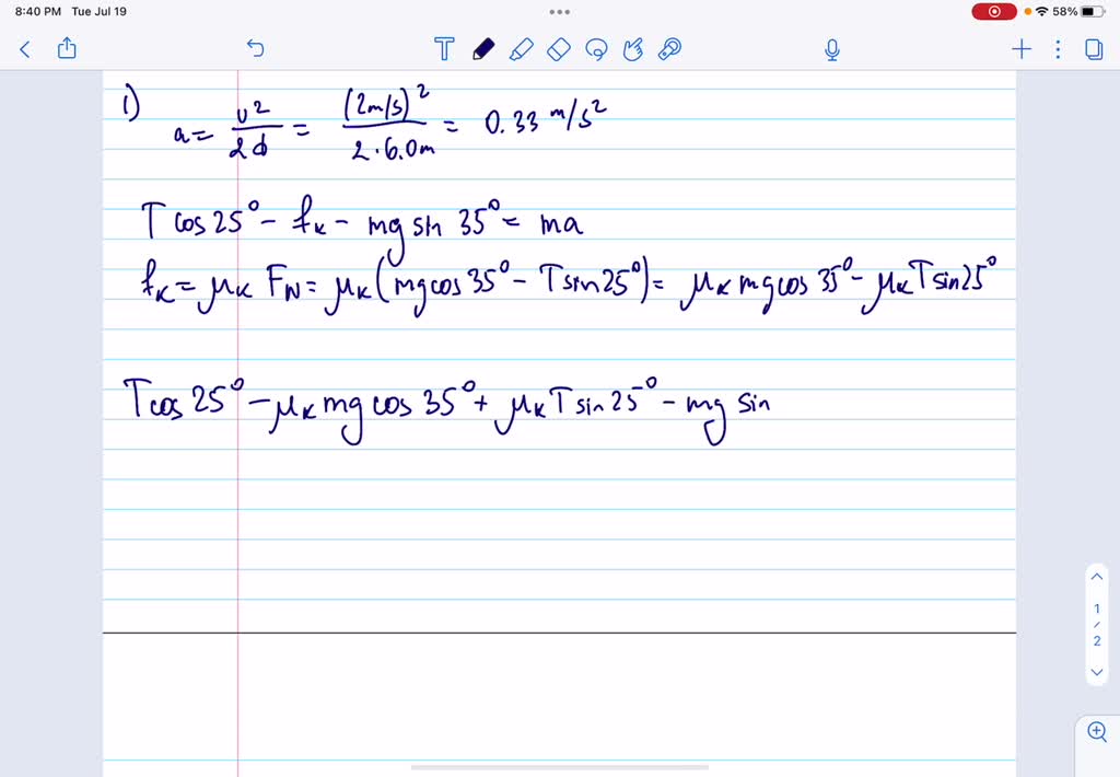 SOLVED: 1) A string is used to pull a 30kg box up a rough slope, as ...