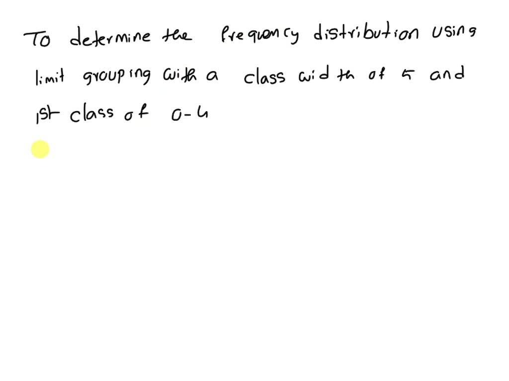 Solved A Simple Quantitative Data Set Has Been Provided Use Limit Grouping With A First Class