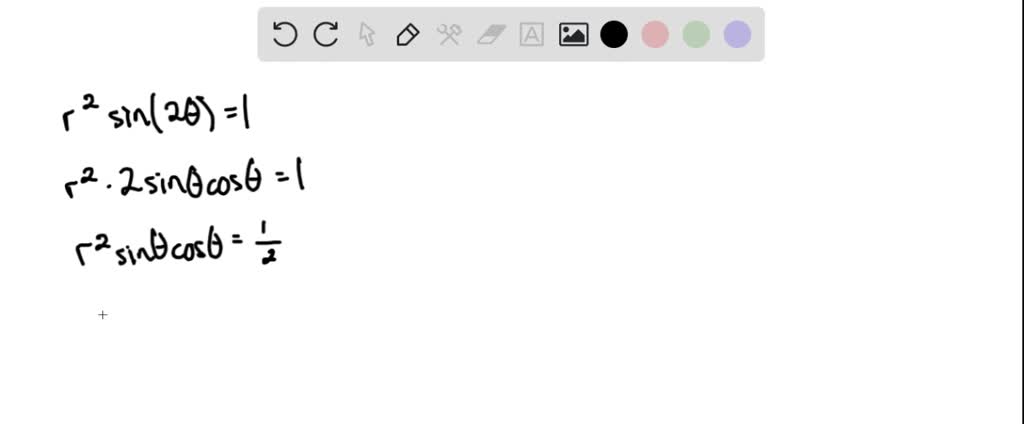 SOLVED: Convert the following equation into cartesian form and then graph.
