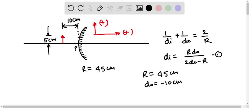 SOLVED: Object of height 5cm is placed 10cm in front of a convex mirror that has a radius of ...