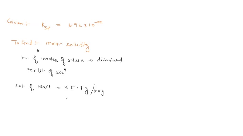 SOLVED: The Ksp of beryllium hydroxide, Be(OH)2, is 6.92Ã—10^(-22 ...