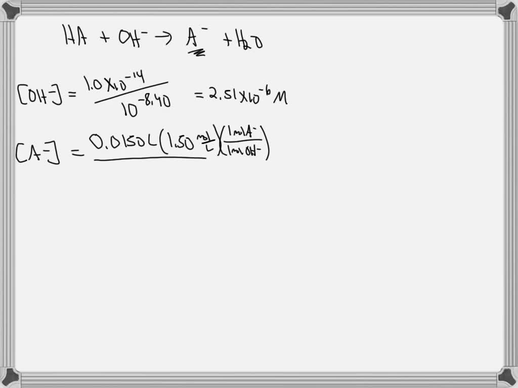 SOLVED: Volume at equivalence point Volume at one-half equivalence ...