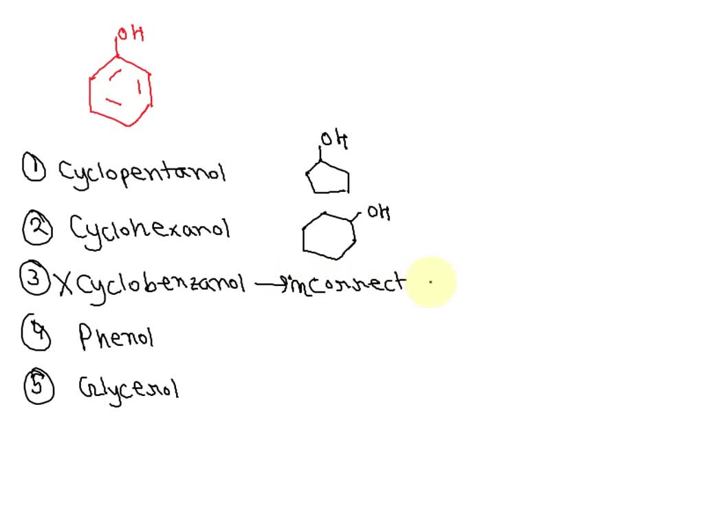 SOLVED: What is the IUPAC name for this compound? OH cyclopentanol ...