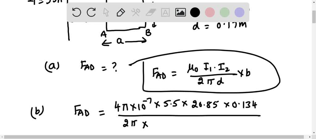 SOLVED: '(10%) Problem 5: An infinitely long single wire with current [1 = 5.5 A and rectangular ...