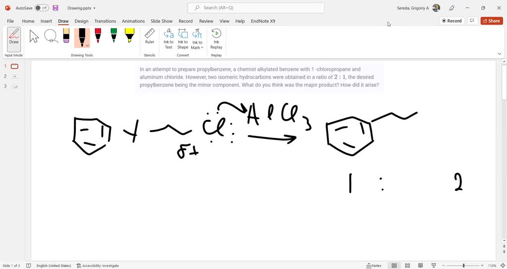 SOLVED: In an attempt to prepare propylbenzene, a chemist alkylated ...