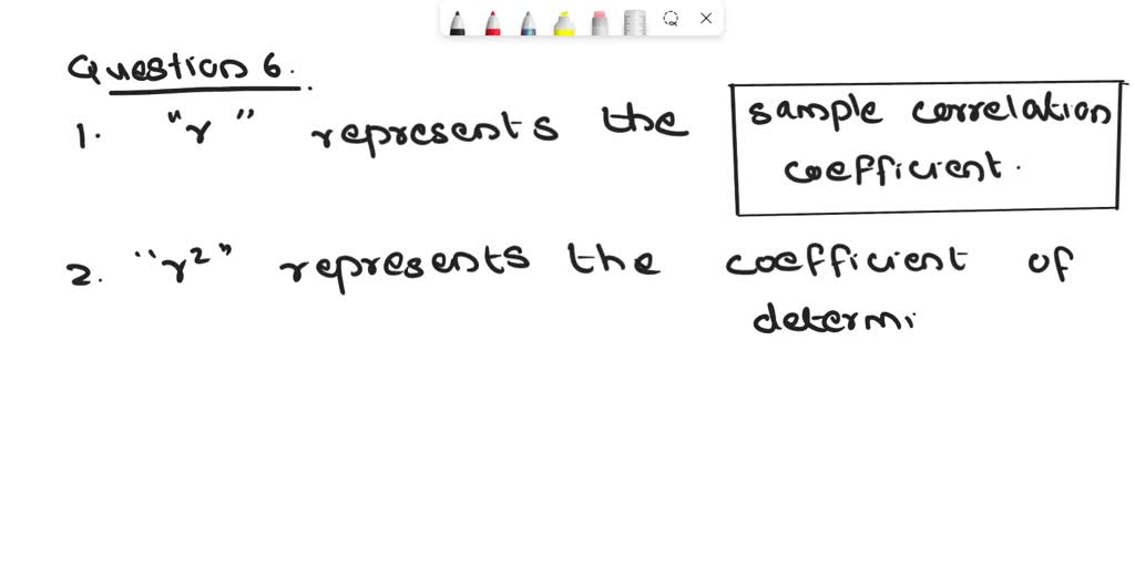 SOLVED: The Greek letter Ï denotes the correlation coefficient, and the ...