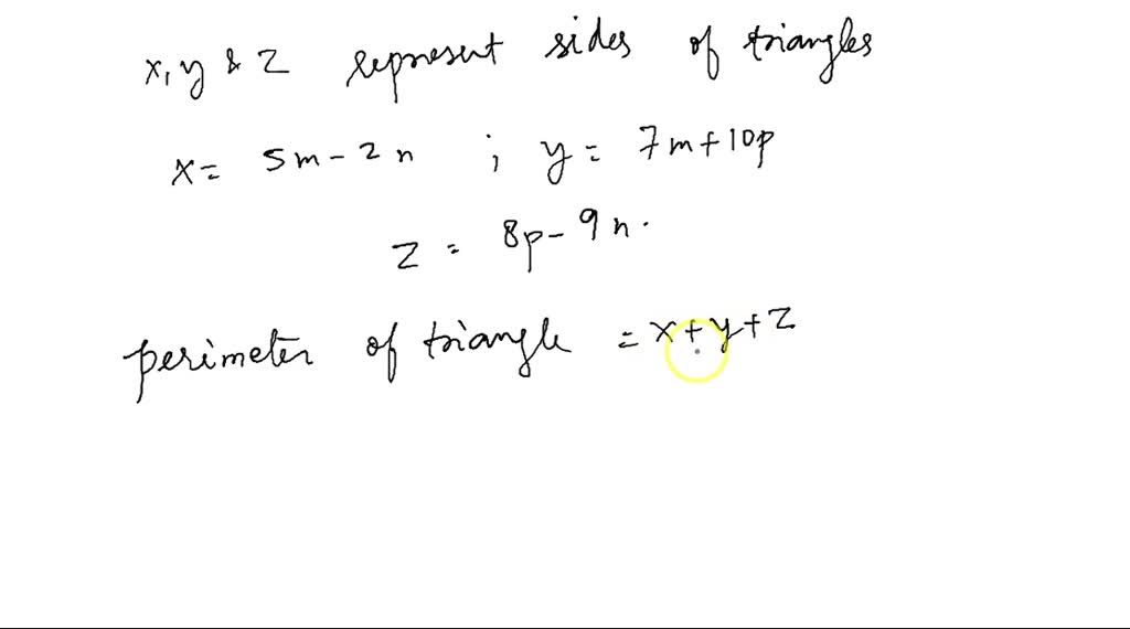 Solved A Triangle Has Side Lengths Of 5m 2n Centimeters 7m 10p