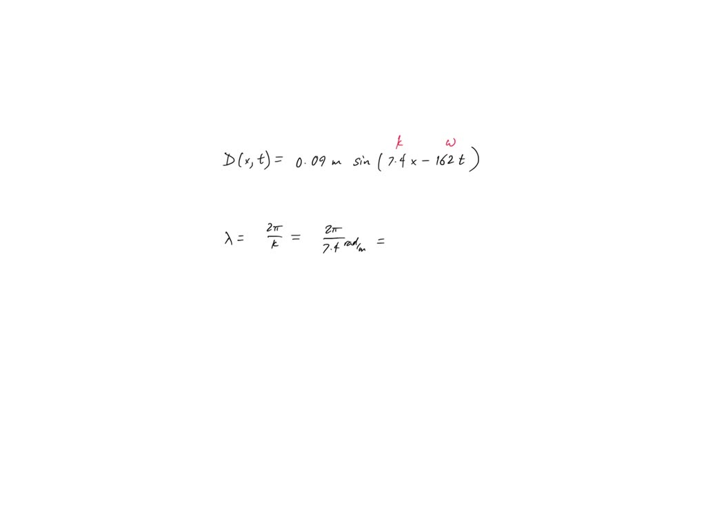 SOLVED: A traveling wave on a string is described by the following equation: where D is the ...