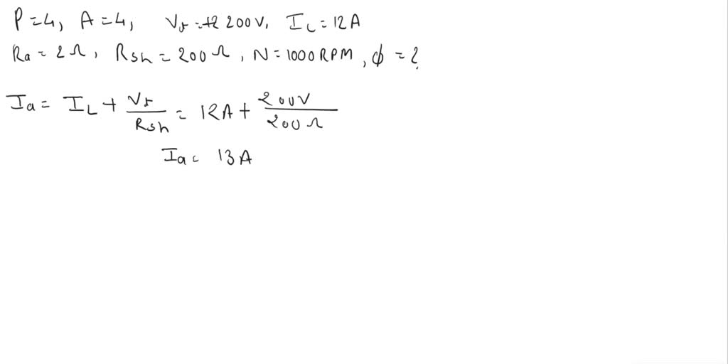 SOLVED: Q3: A 4-pole, 32-conductor, lap-wound d.c. shunt generator with ...
