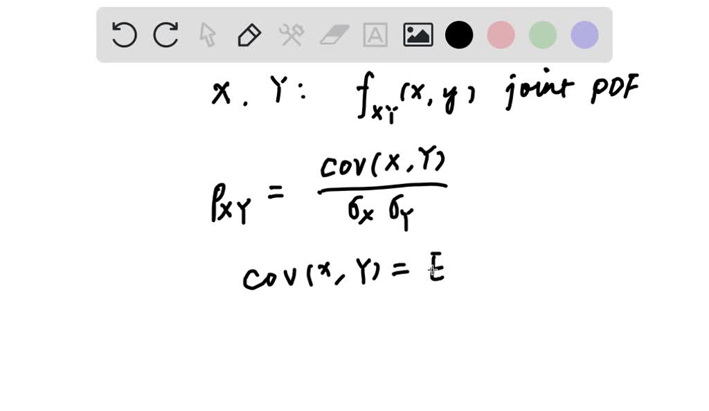 SOLVED: Random variable X and Y follow a joint distribution Determine the correlation ...