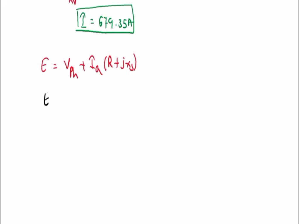 Solved A 3 Phase Y Connected Round Rotor Synchronous Generator Rated At 10 Kva 230 V Has A