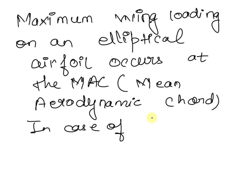 SOLVED: Maximum wing loading on an elliptical airfoil occurs Group of ...
