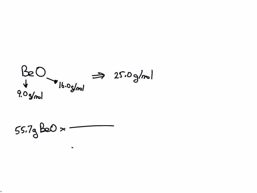 SOLVED: The chemical formula for beryllium oxide is BcO. chemist ...