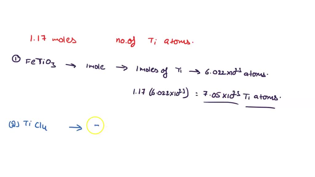 SOLVED: Part 1 (1 point) ilmenite; FeTiO3 10 Ti atoms Part 2 (1 point ...