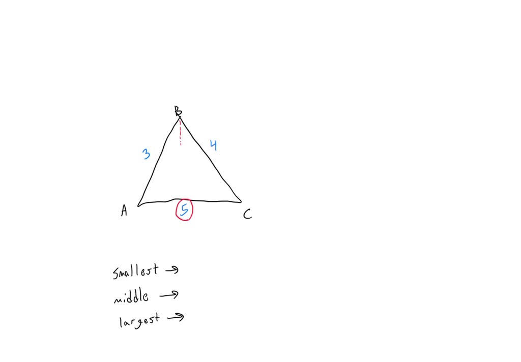 SOLVED: The following sides make up Î”ABC. List the angles from smallest to largest. AB = 3, BC ...