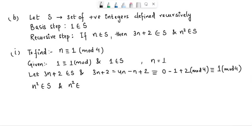 Solved B Let S Be The Set Of Positive Integers Defined Recursively