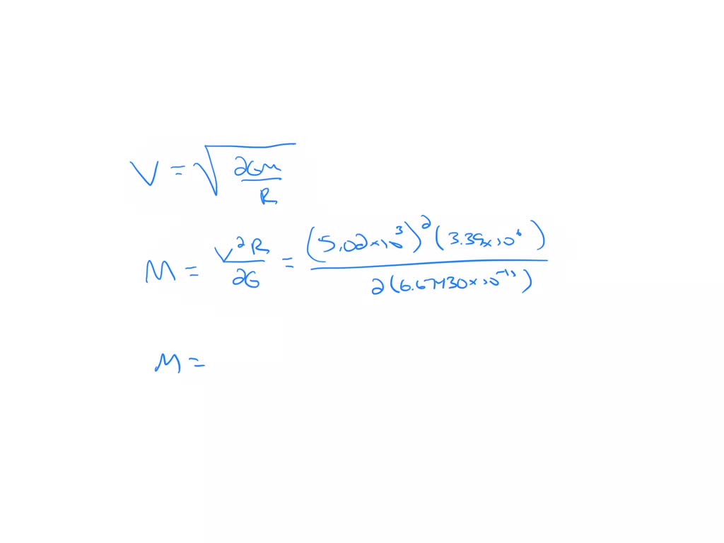 SOLVED: The escape velocity at the Mars surface is 5.02 x 103 ms-1 and ...