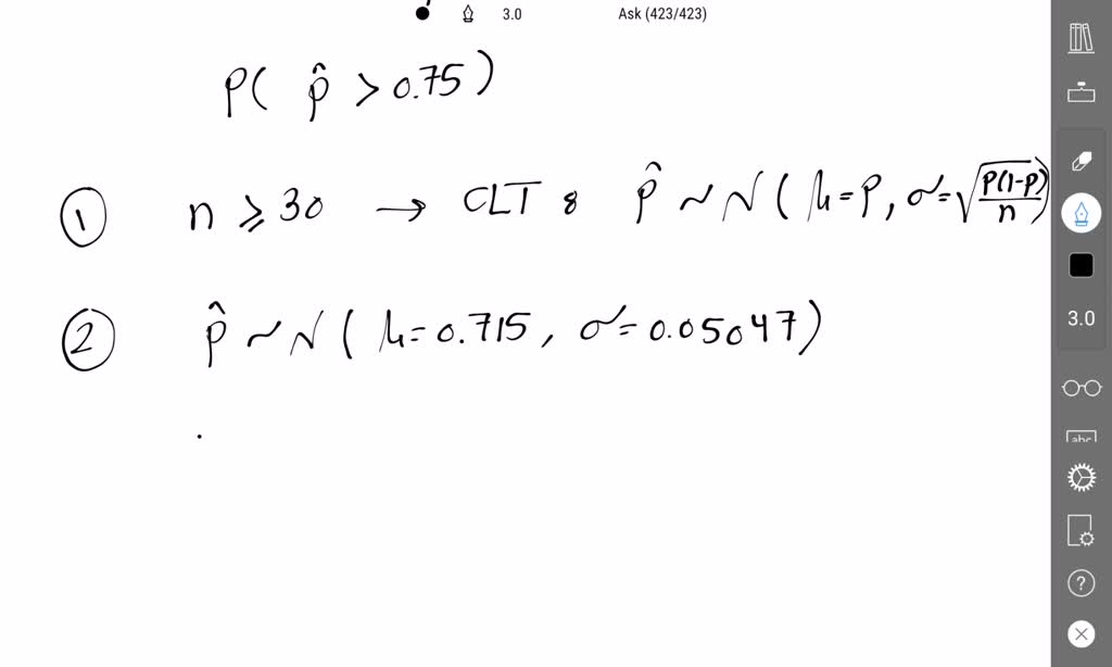 SOLVED: 1. If it is appropriate to do so, use the normal approximation to the p^ p ...