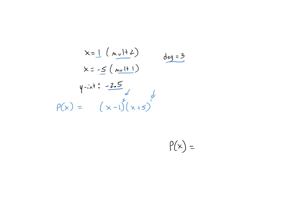SOLVED: he polynomial of degree 3 , P ( x ) , has a root of ...