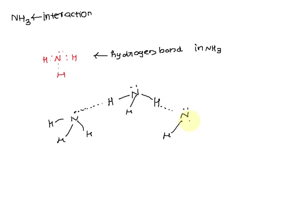 SOLVED: 1. Draw 4 molecules of NH3 and show the strongest interactions ...