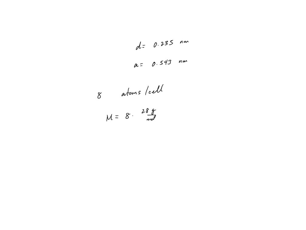 SOLVED: The interatomic spacing in silicon is 0.235 nm. Calculate the ...