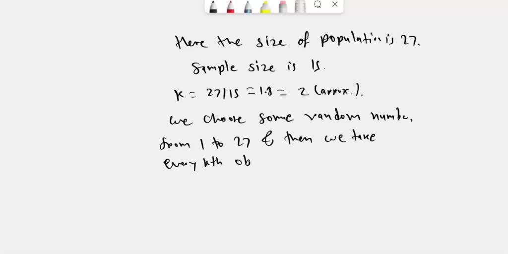 SOLVED: Demonstrate the simple random, systematic, stratified, and ...