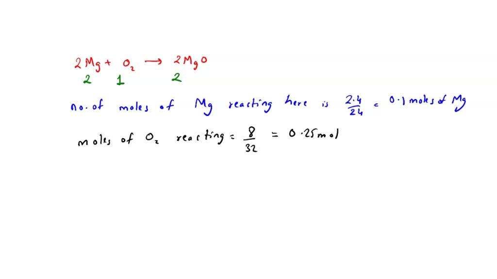 SOLVED: During a synthesis reaction, 2.4 grams of magnesium reacted ...