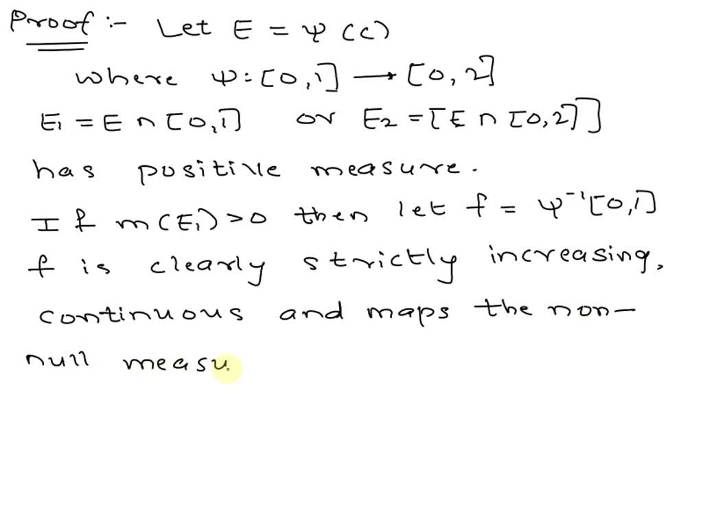 SOLVED: Show that there is a continuous, strictly increasing function on the interval [0, 1 ...