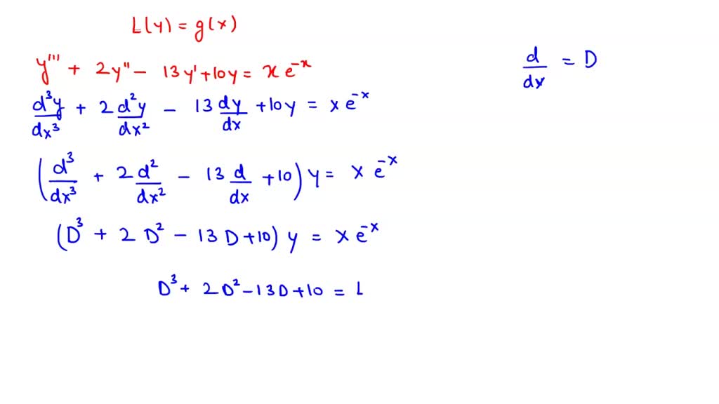 SOLVED Write The Given Differential Equation In The Form L y G x