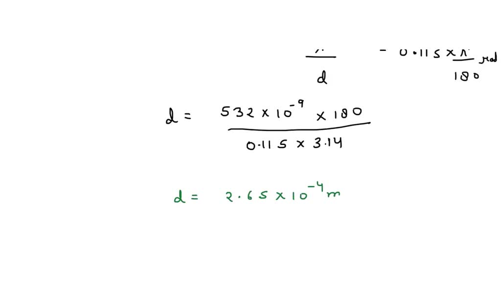 SOLVED: A double slit experiment using 532 nm light produces an ...