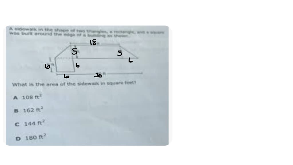 SOLVED: 21 A sidewalk in the shape of two triangles, a rectangle, and a ...