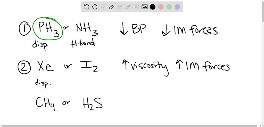 SOLVED: a) Which substance has the lower boiling point PH3 or NH3? Explain your choice using IM ...