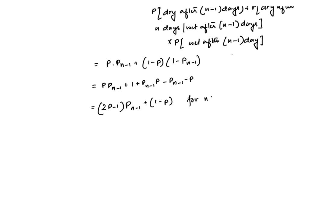 SOLVED: As a simplified model for weather forecasting, suppose that the ...