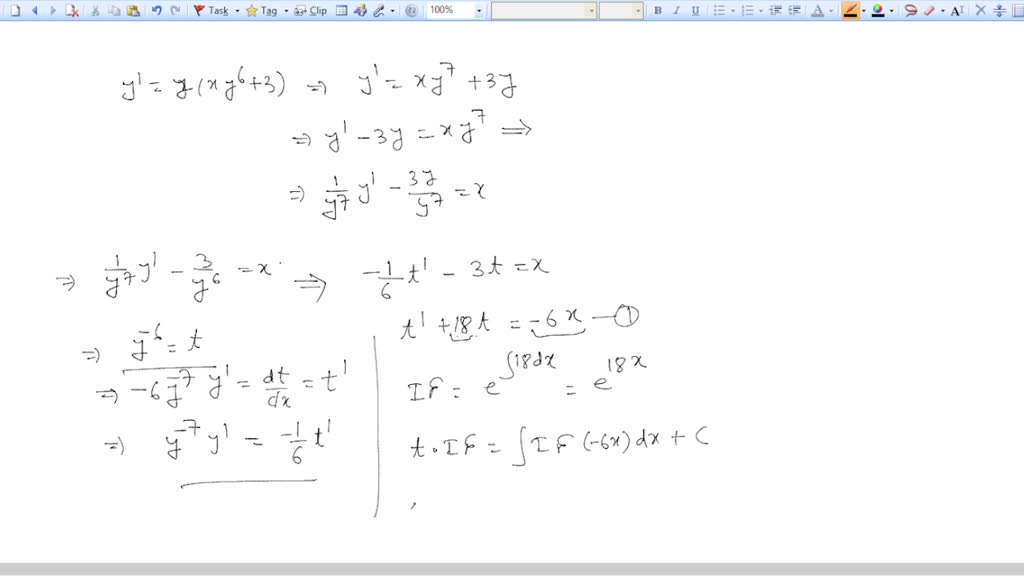 SOLVED: point) Solve the given differential equation by using an appropriate substitution y(xy ...