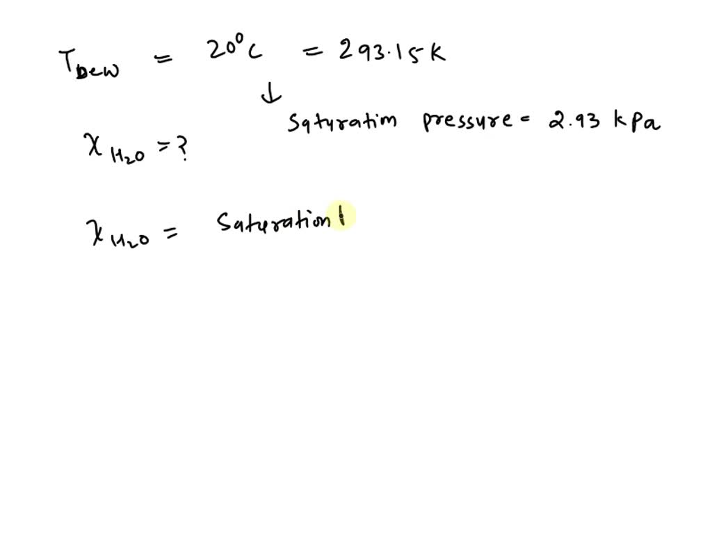 SOLVED: If dew point of water in atmospheric air is 20 °C, calculate the mole fraction of water ...